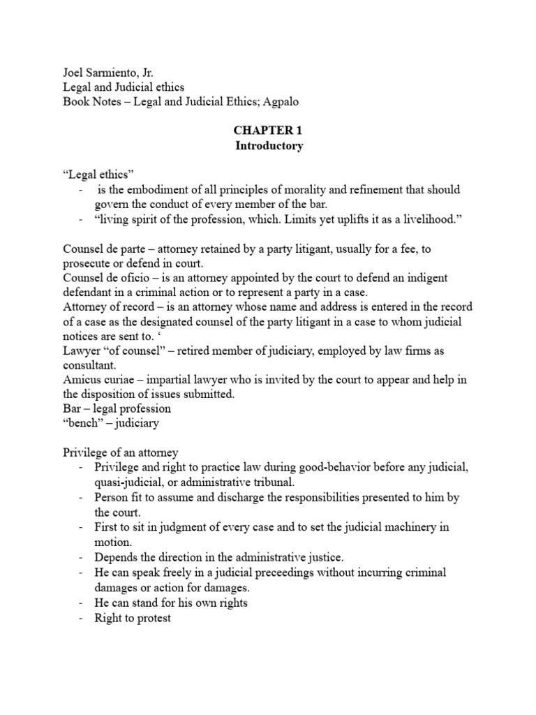 Legal and Judicial Ethics Overview | PDF | Lawyer | Practice Of Law