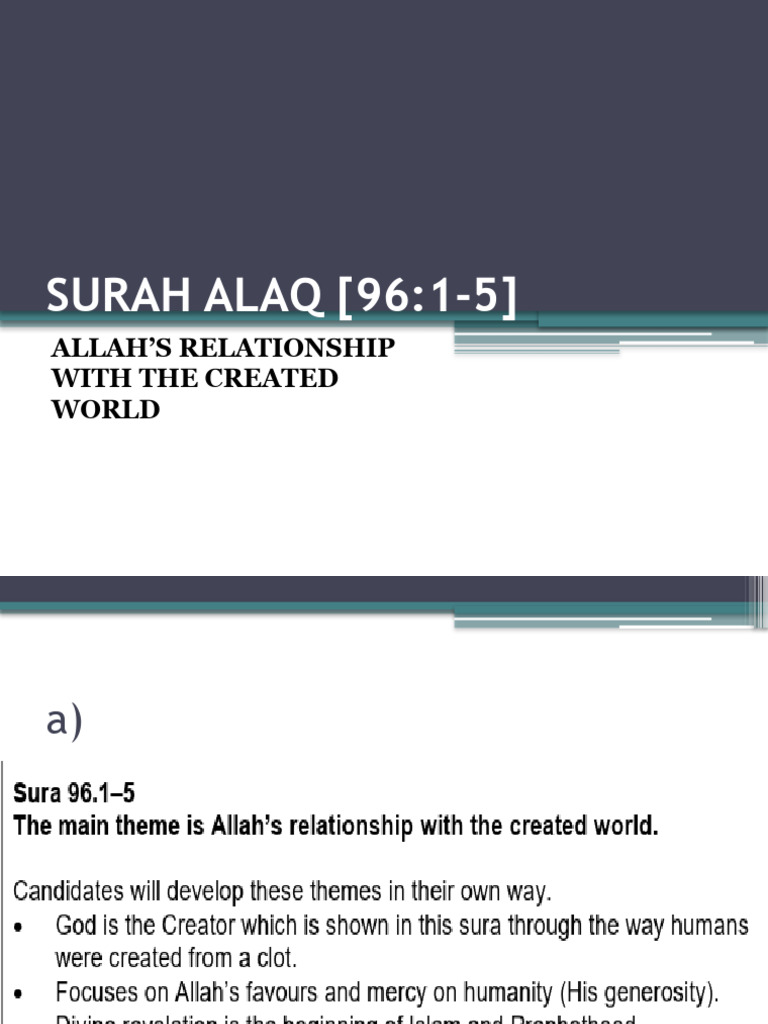Surah 8 Surah Alaq (96 | PDF | Quran | Islam