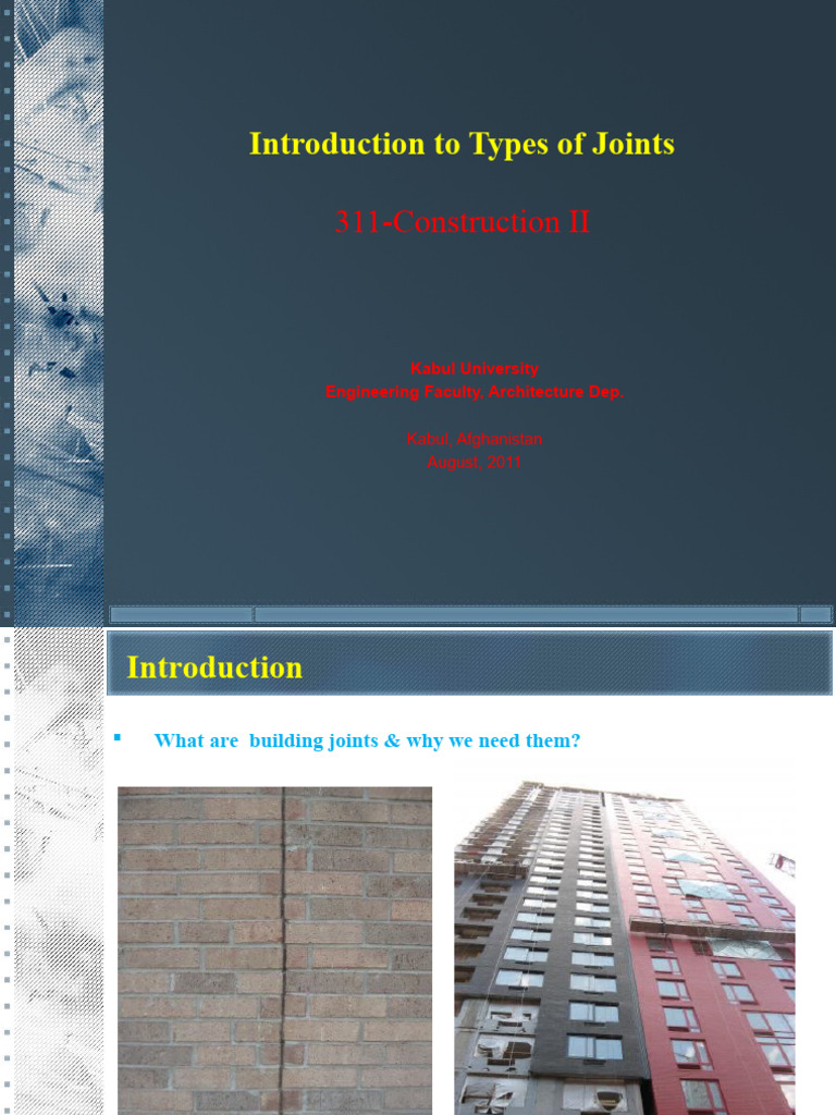 01-Introduction To Types of Joints | PDF | Concrete | Masonry