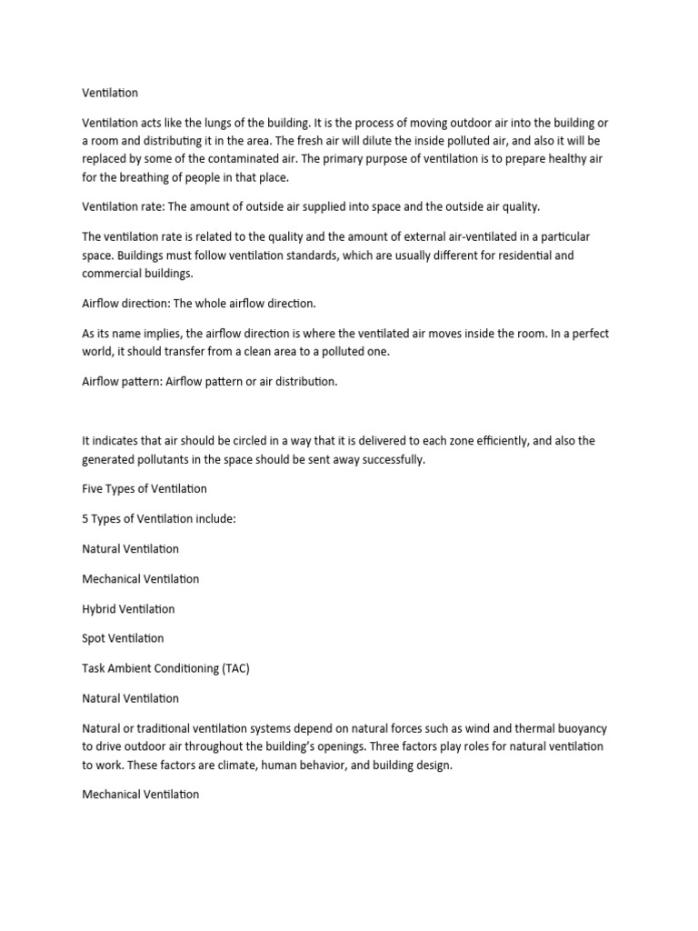 Ventilation Report | PDF | Ventilation (Architecture) | Engineering ...