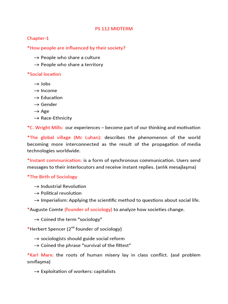 PS 112 Midterm | PDF | Deviance (Sociology) | Sociology