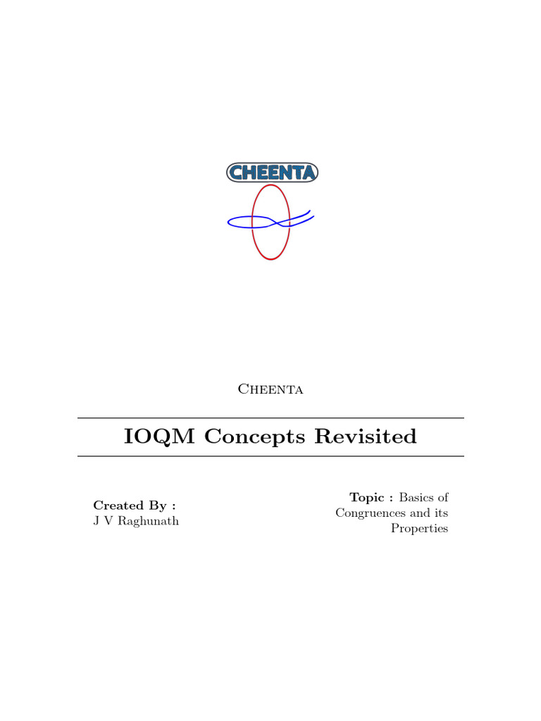Basics of Congruences and Its Properties | PDF | Theoretical Computer Science | Mathematical ...