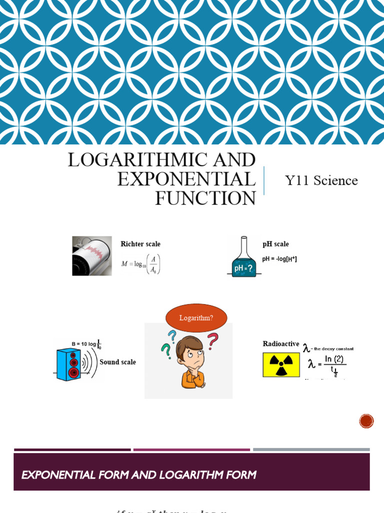 Logarithmic and Exponential Function Y11 Science | PDF