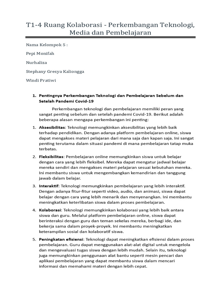 T1-4 Ruang Kolaborasi - Perkembangan Teknologi, Media Dan Pembelajaran ...