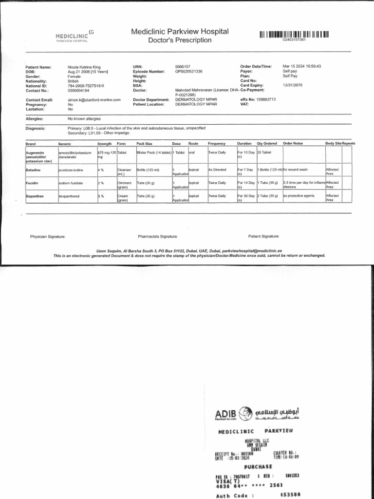 Laboratory Test & Receipts | PDF