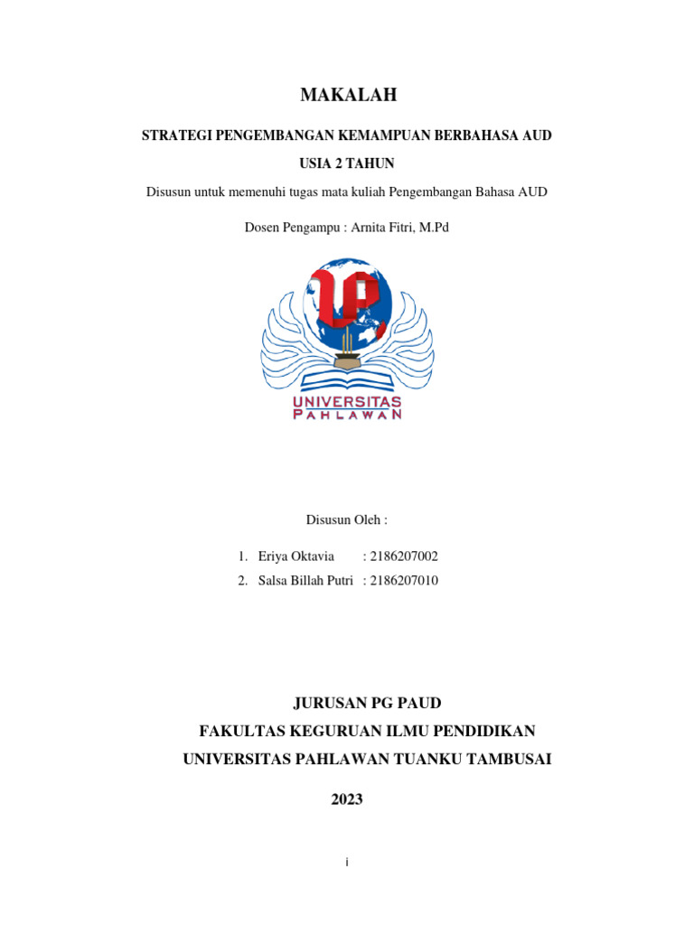 Makalah Strategi Pengembangan Berbahasa Aud | PDF