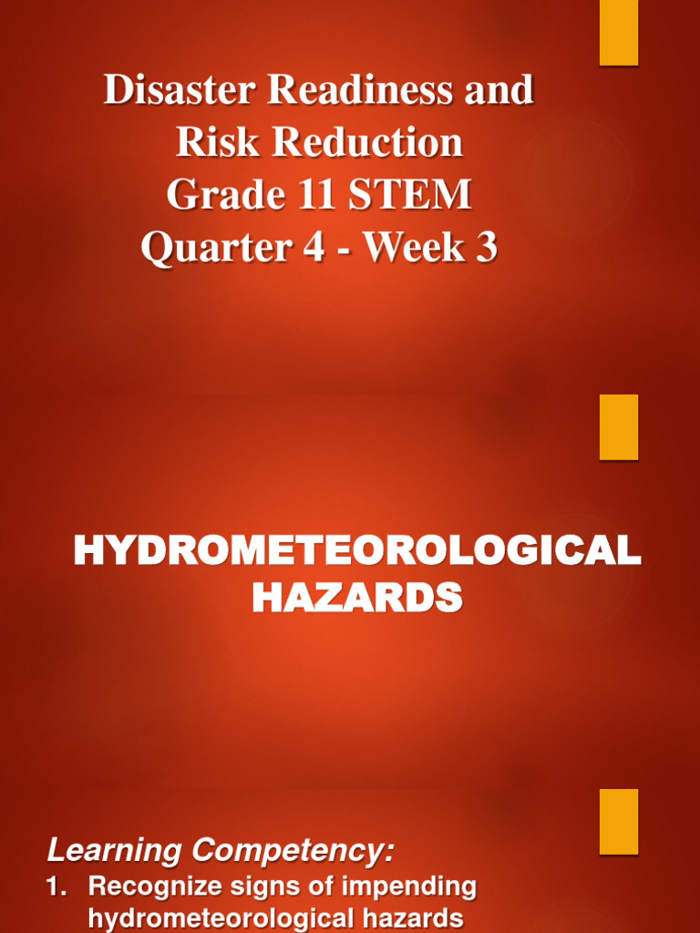 DRRR QUARTER 4 WEEK 3 Hydrometeorological Hazard | PDF | Tropical Cyclones | Weather Forecasting