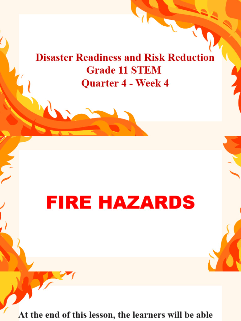 DRRR Quarter 4 Week 4 Fire Hazards Activities | PDF