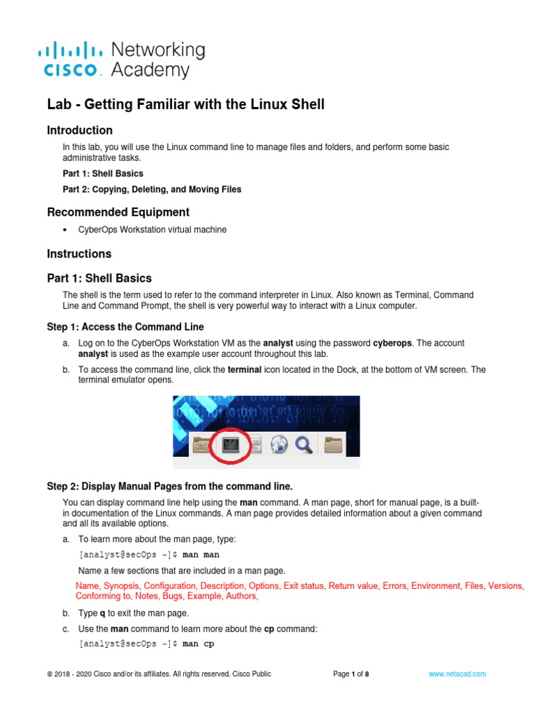 4.2.7 Lab - Getting Familiar With The Linux Shell | PDF | Computer File ...