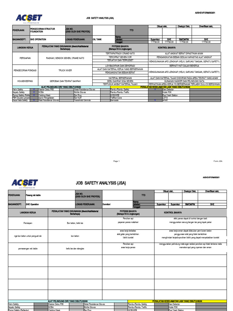 Jsa Pengcoran Menggunakan Lifting | PDF