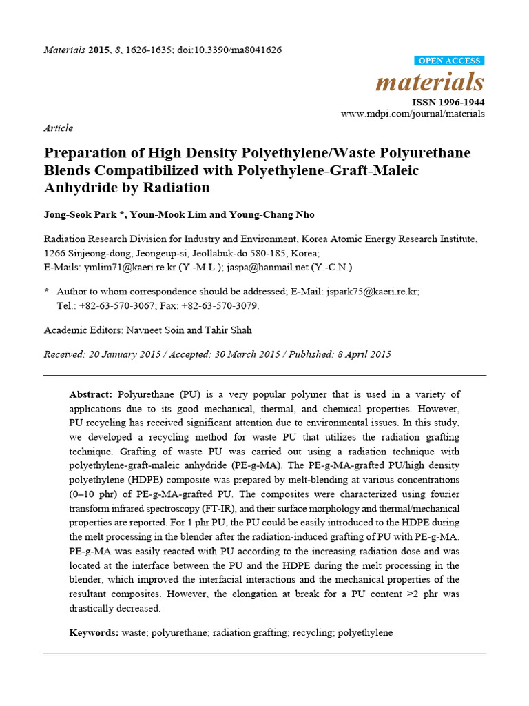 Preparation of High Density Polyethylene | PDF | Composite Material ...