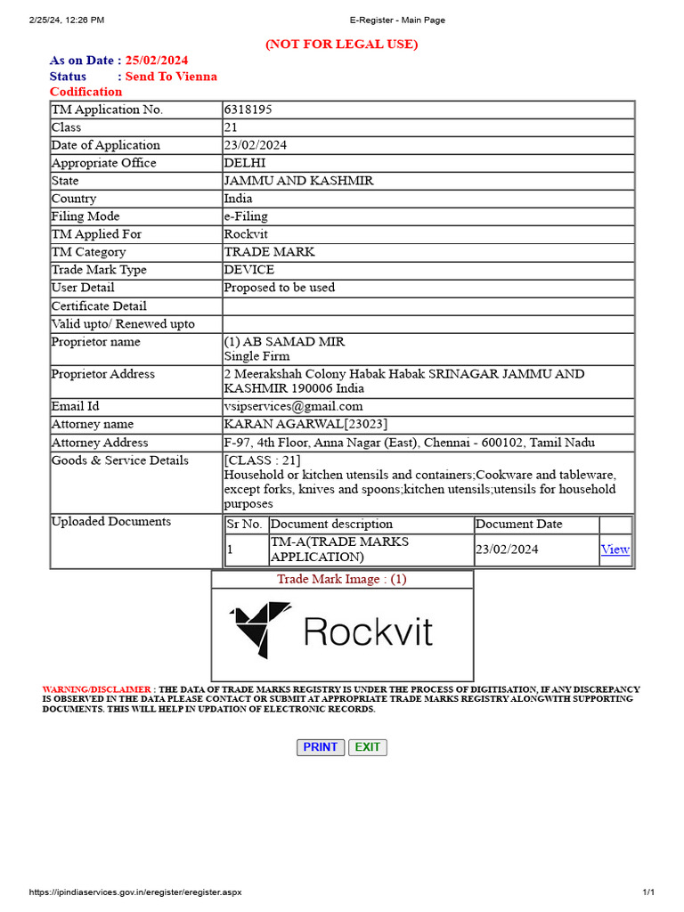 Trademark Rockvit | PDF | Trademark | Computing