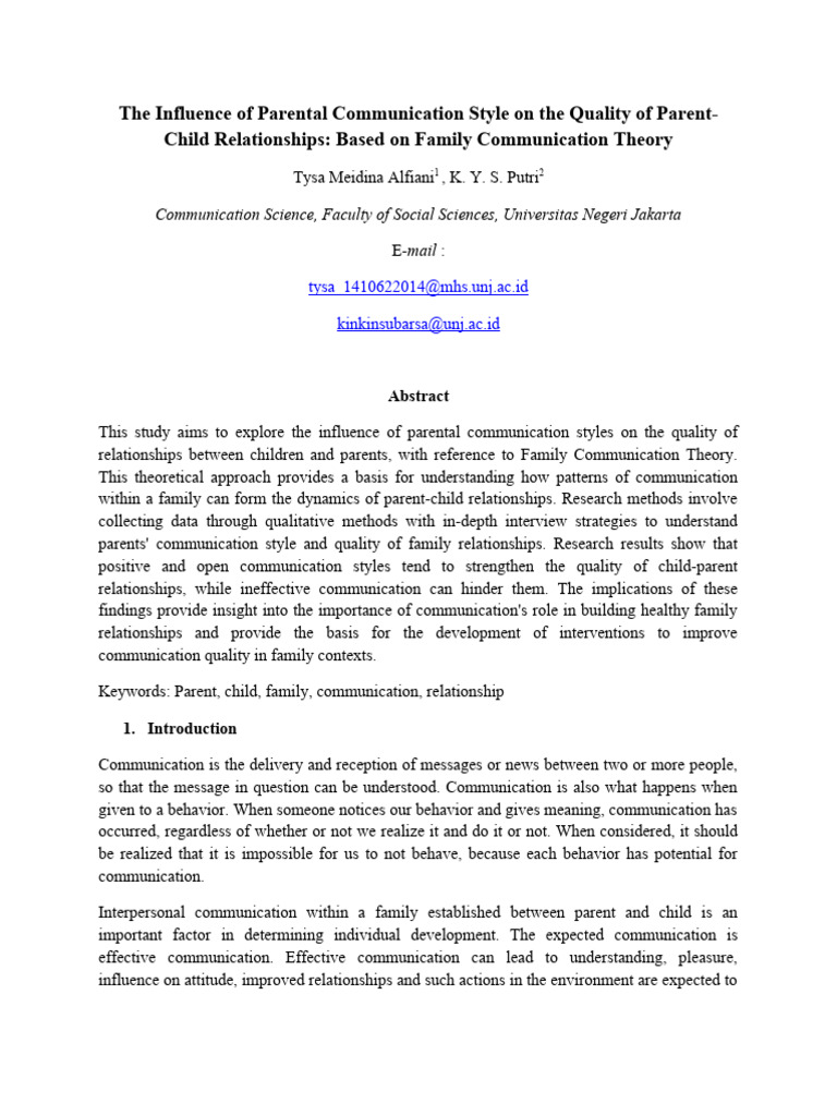 Artikel Family Communication Theory Pdf Communication Methodology