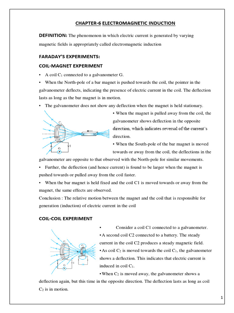 CHAPTER-6-ELECTROMAGNETIC INDUCTION | PDF | Electromagnetic Induction ...
