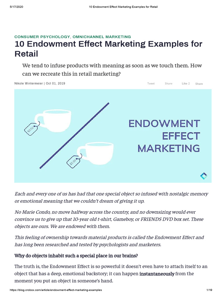 10 Endowment Effect Marketing Examples For Retail | Download Free PDF ...