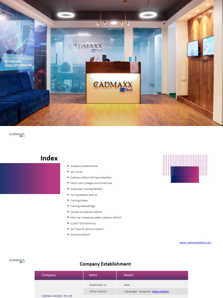 Cadmaxx EdTech: Training & Placement Solutions | PDF | Educational Technology | Computing