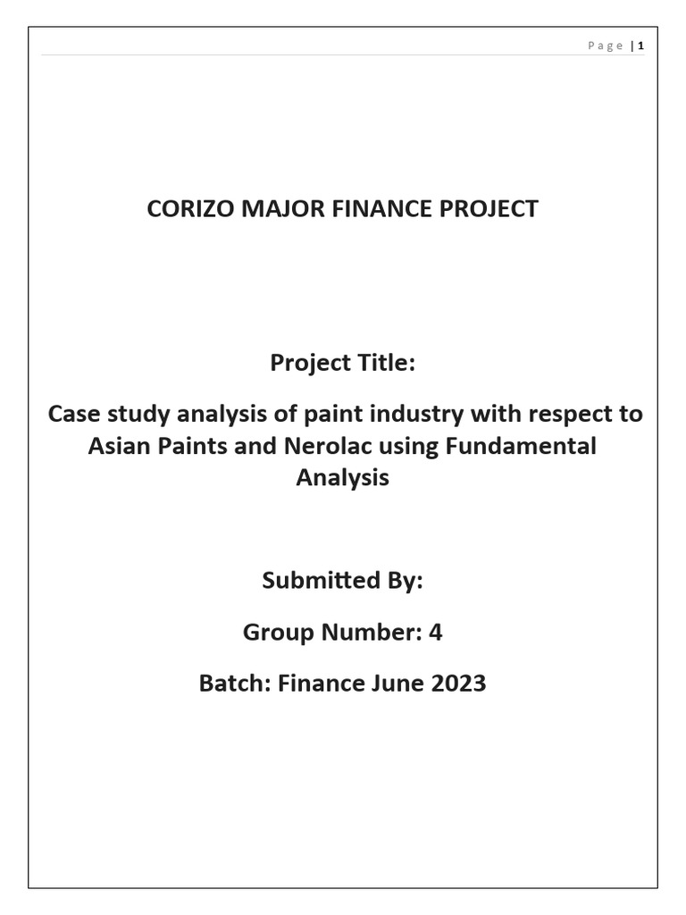 Corizo Major Project | PDF | Brand | Economic Growth