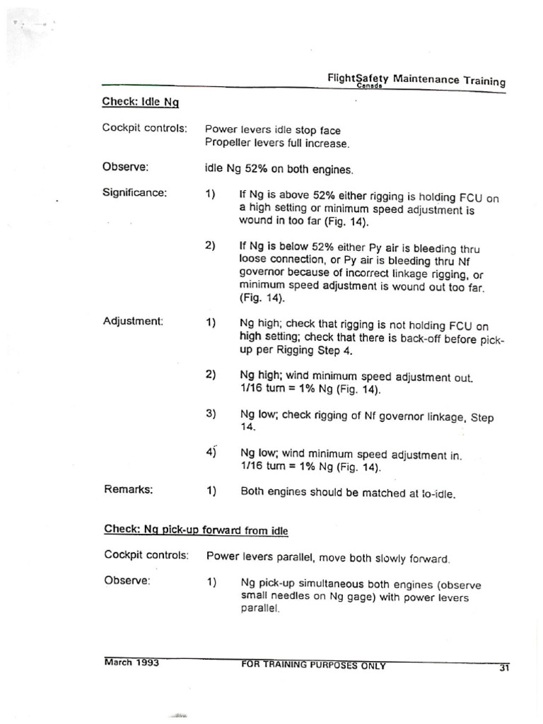 PT6 Engine Rig Note | PDF