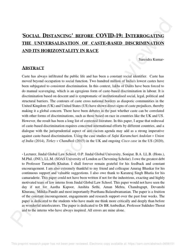 Caste Research Paper | PDF | Caste | Racism