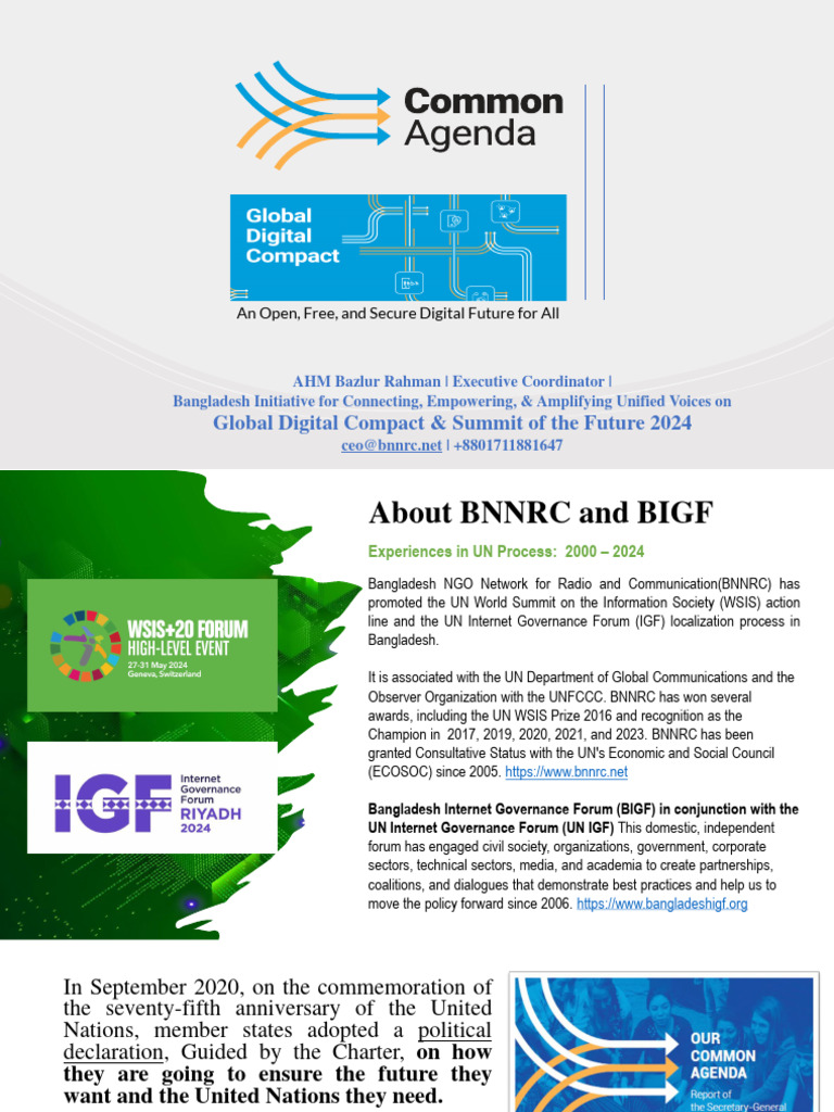 GDC Proces in Summit of The Future 2024 | PDF | Internet Governance | United Nations