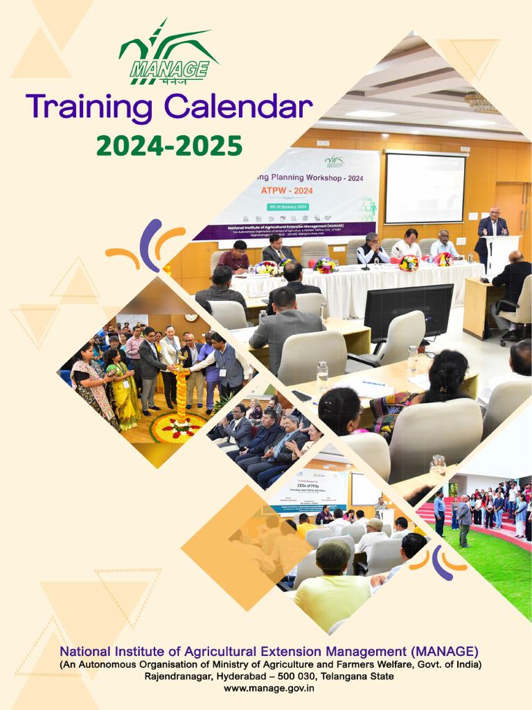 MANAGE Training Calendar 2024-25 | PDF | Agriculture | Agribusiness