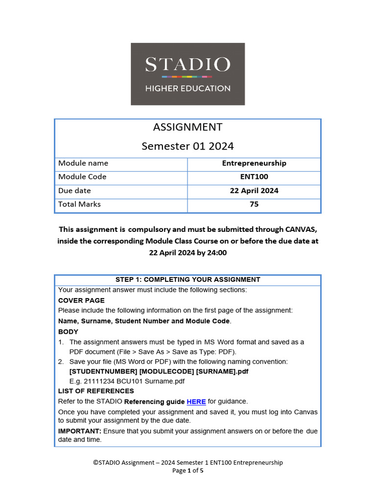 Ent100 2024 01 Asmt - 1131432123 | PDF | Business