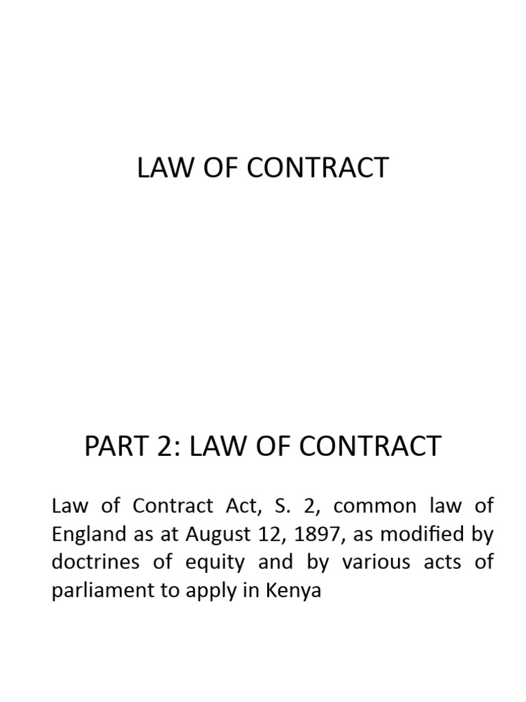 Law of Contract | PDF | Misrepresentation | Contractual Term