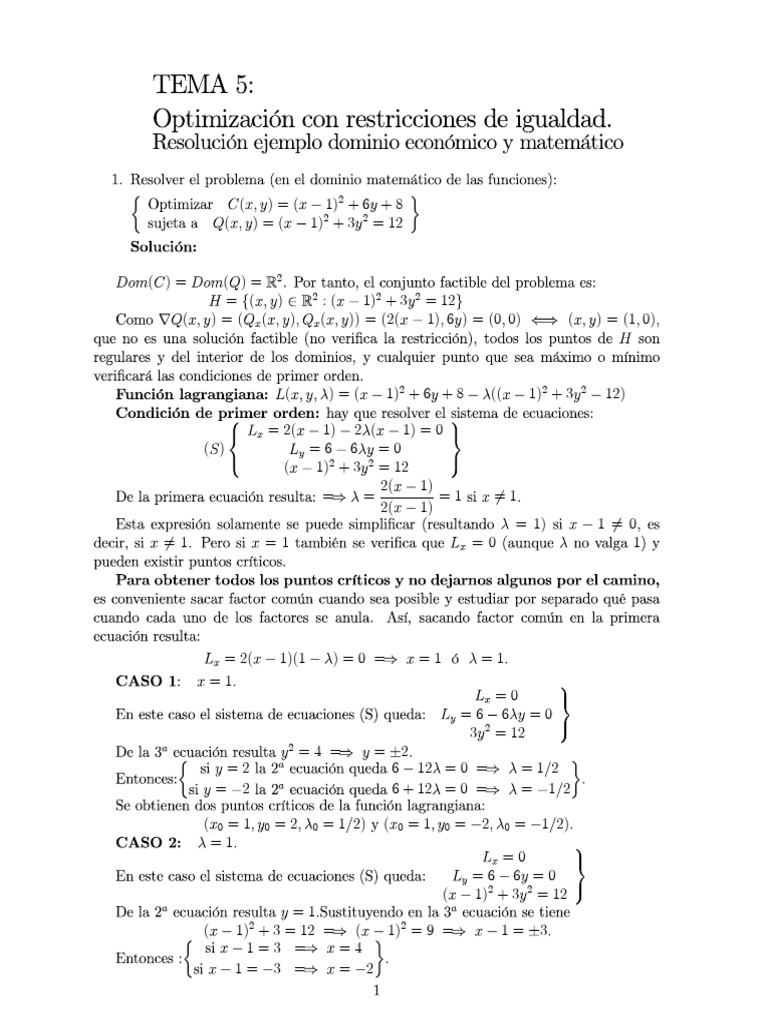 RESOLUCION Ej Mat y Económico | PDF