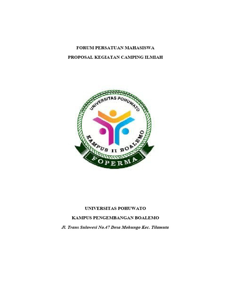 Proposal Camping Ilmiah Unipo 2023 | PDF