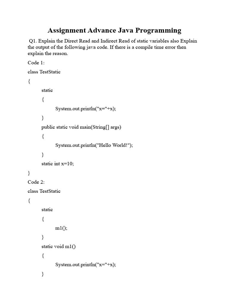 Assignment Advance Java Programming | PDF | Java (Programming Language ... Assignment Advance Java Programming | PDF | Java (Programming Language ...