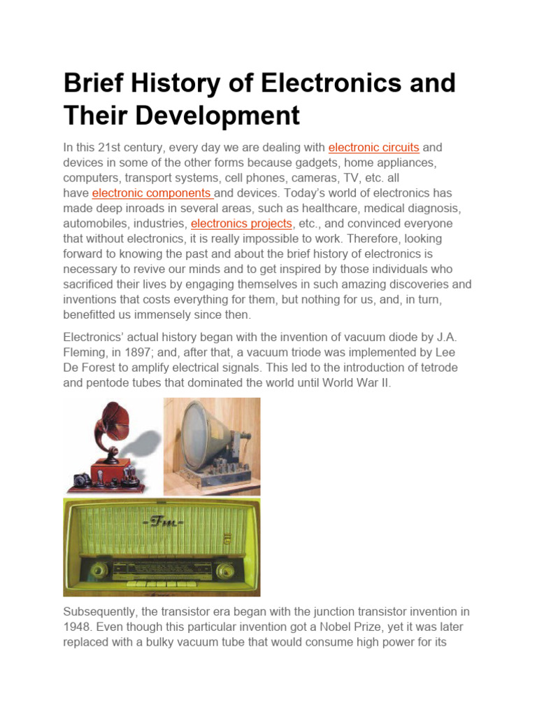 A Brief History of Electronics | PDF | Integrated Circuit | Electronics