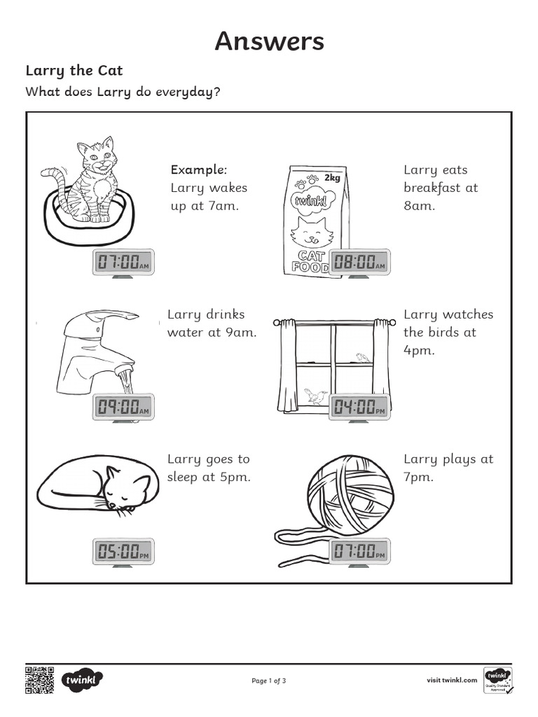 ESL Daily Routines Answers | PDF