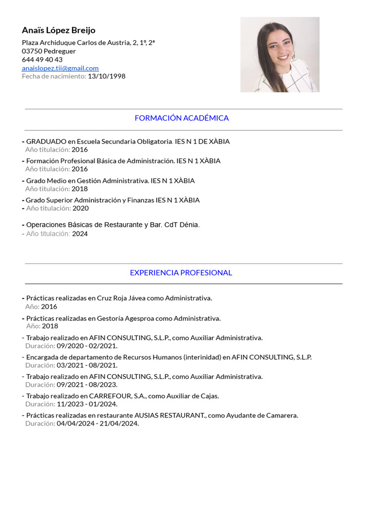 Documento CV | PDF