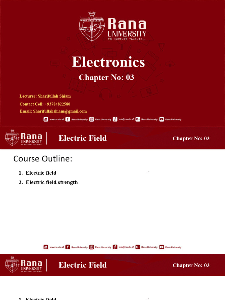 Chapter 3 Electric Field | PDF | Electric Field | Electric Charge