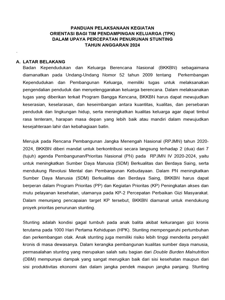 Panduan Orientasi TPK 2024 | PDF | Bisnis | Kesehatan Holistik