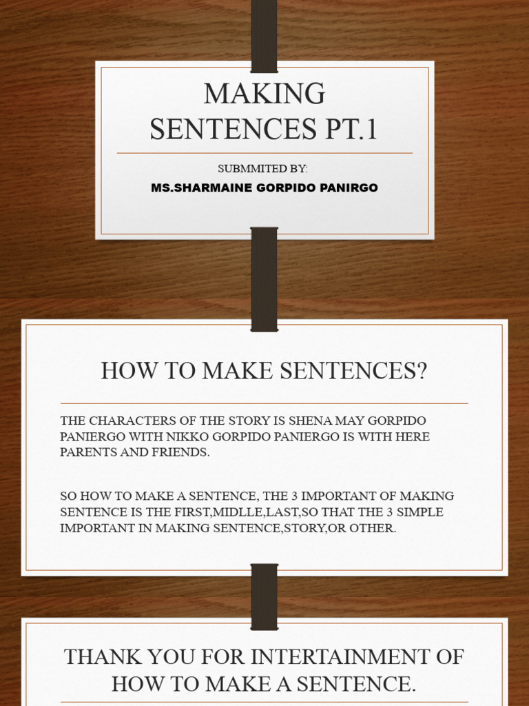 Sentences Making PT.1 | PDF