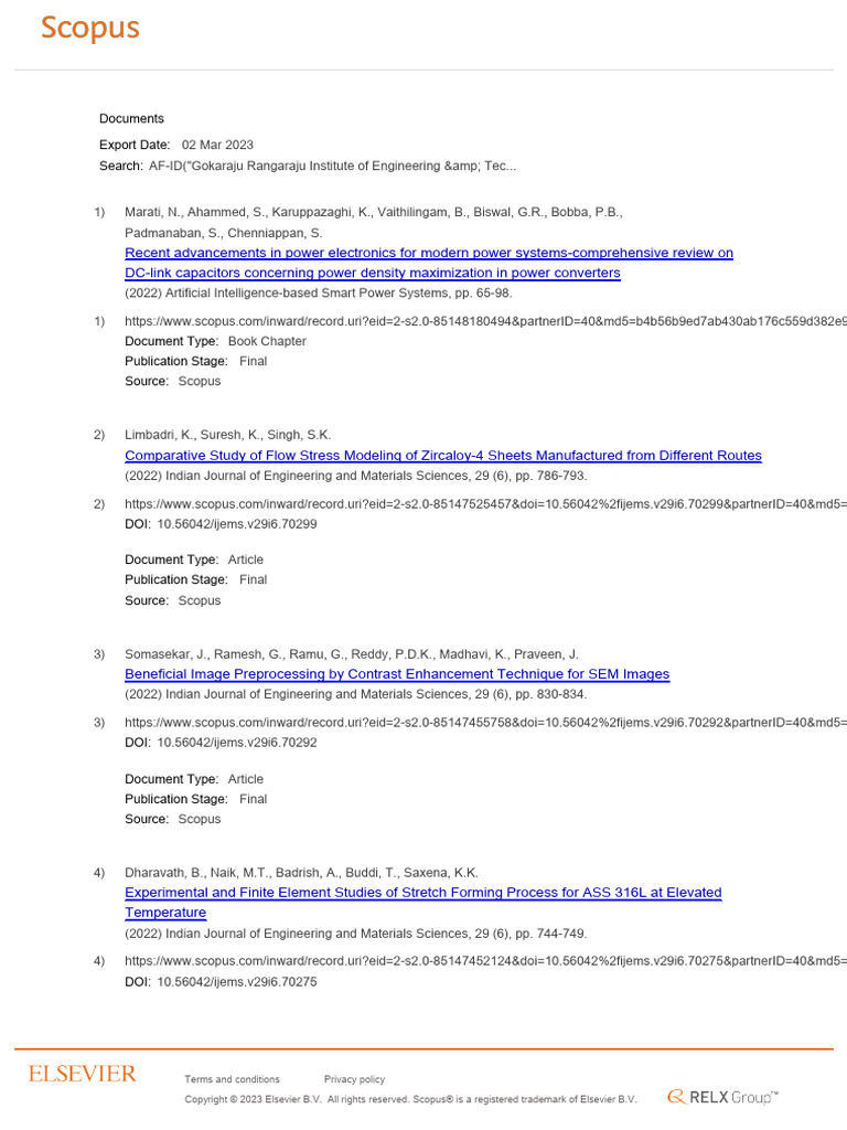 Scopus Publications March 2023 | PDF | Elsevier