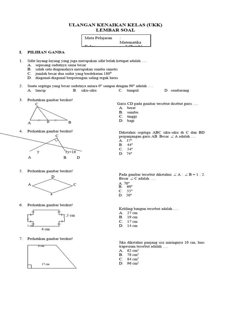 Soal Matematika 7 | PDF