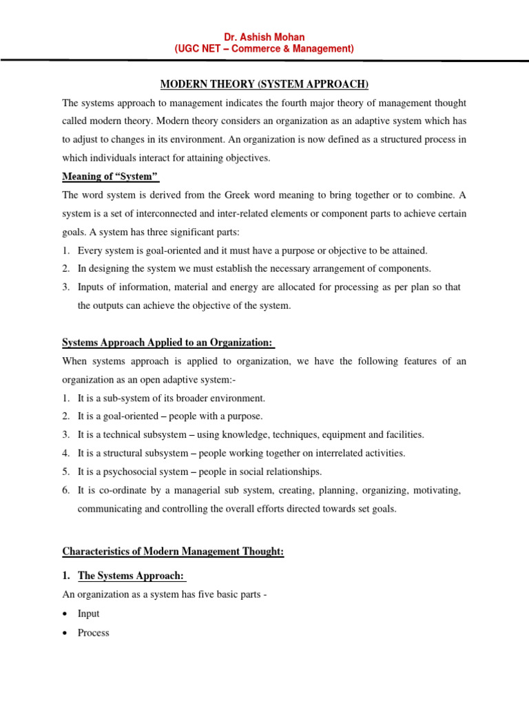 Modern Theory | PDF | System | Behavioural Sciences