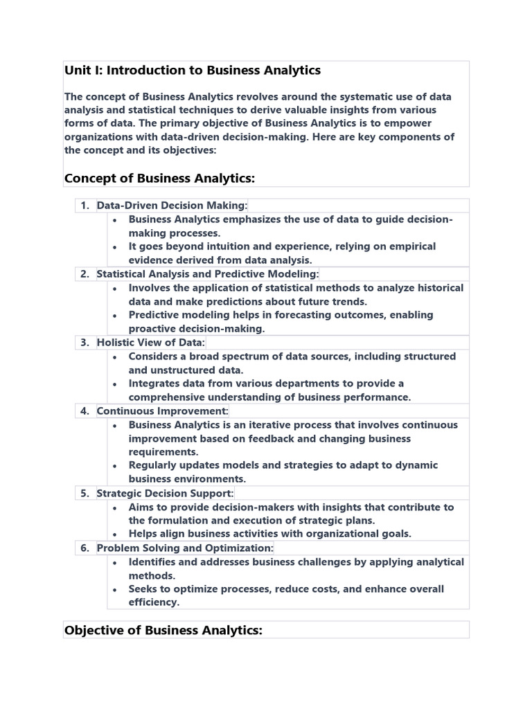 Introduction to Business Analytics | PDF | Analytics | Data Analysis