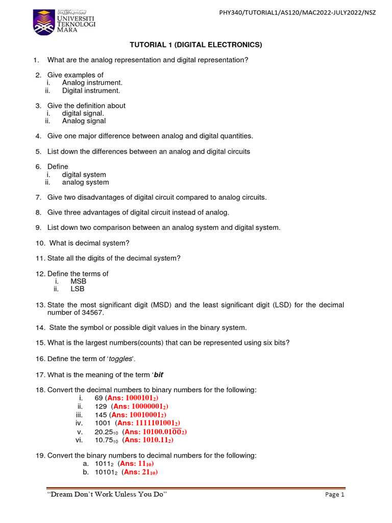 Phy340-Tutorial 1 | PDF | Teaching Methods & Materials