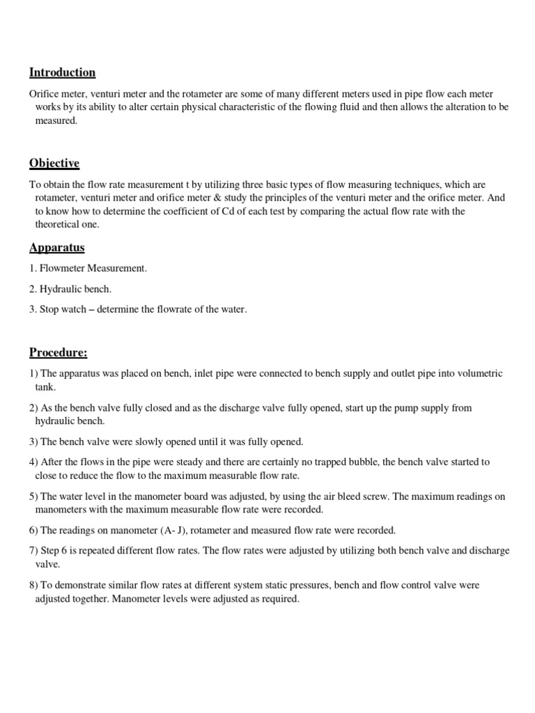 Flow Measurement | PDF | Flow Measurement | Pressure Measurement