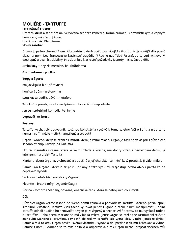 Tartuffe Rozbor | PDF