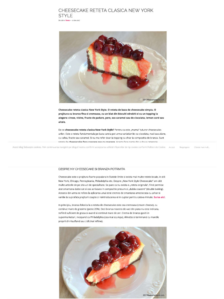 Cheesecake Reteta Clasica New York Style# | PDF