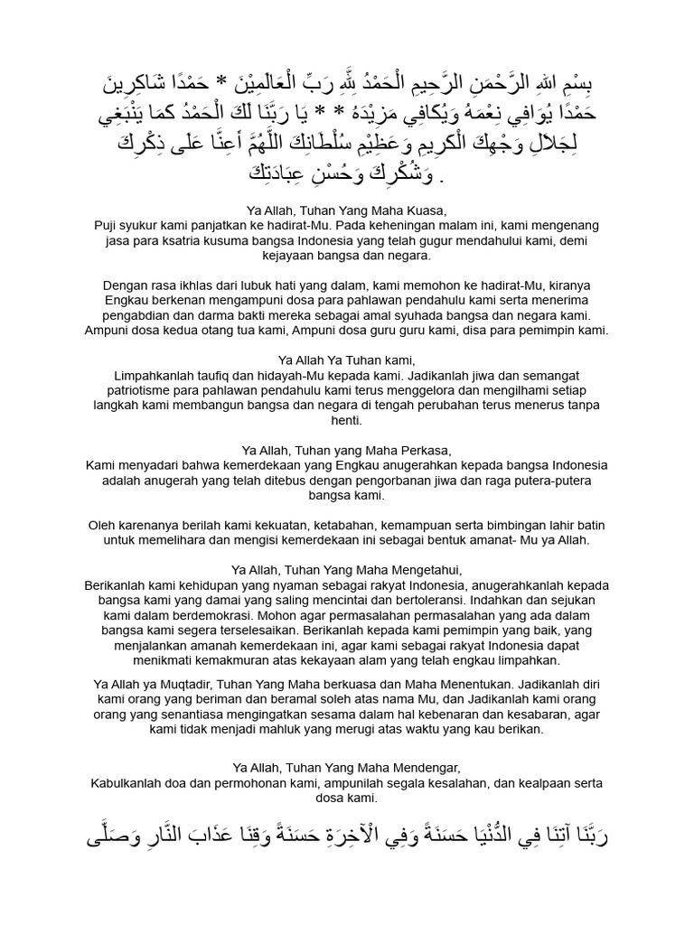 Doa HUT RI Rev1 | PDF