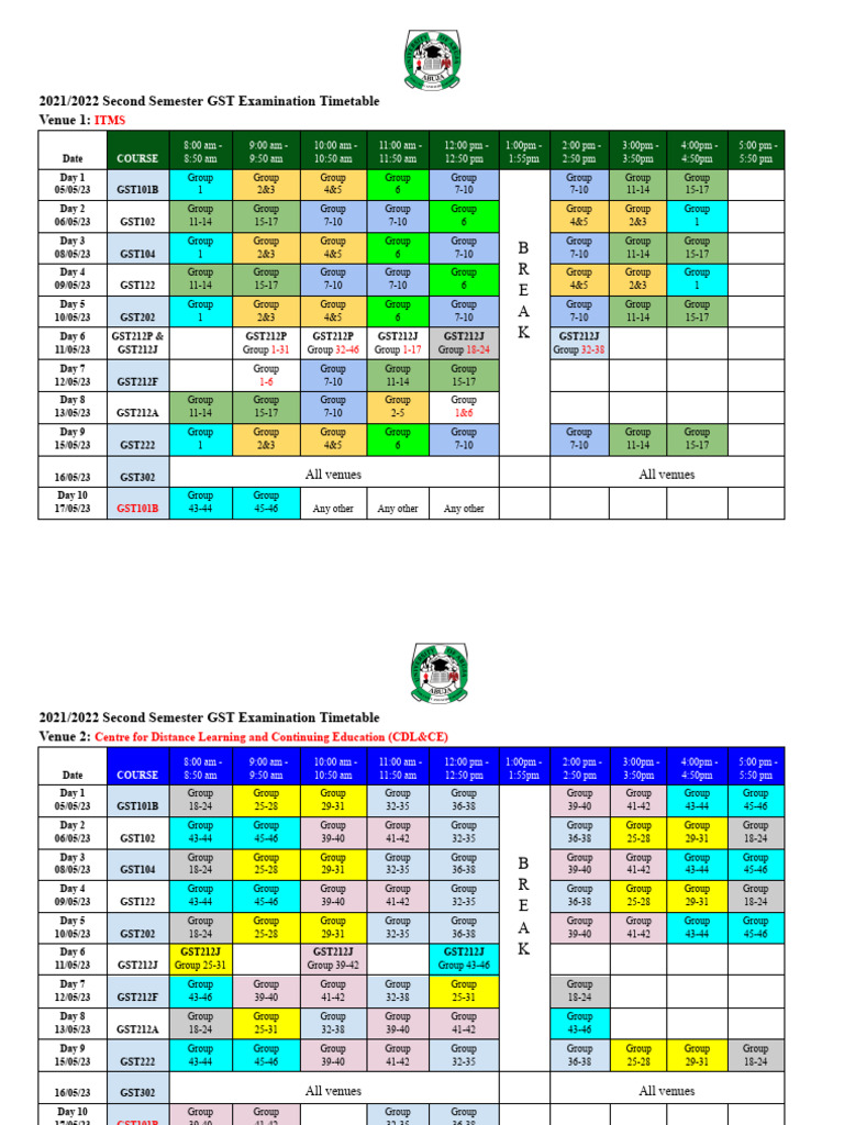 Semester 2 Timetable and Group | PDF | Engineering | Science