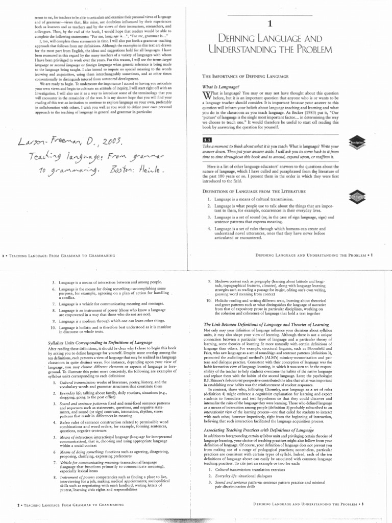 Larsen-Freeman 2003 Chapter 1 | Download Free PDF | Language ...
