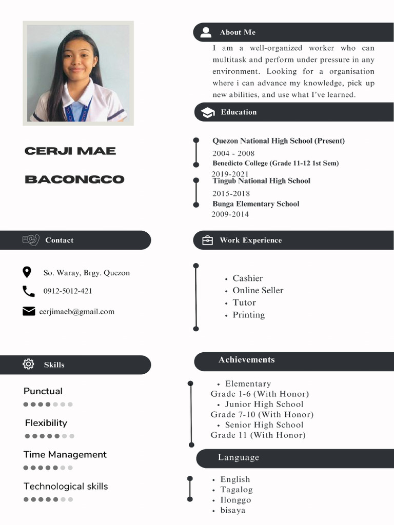 Black & White Minimalistic Professional Resume | PDF