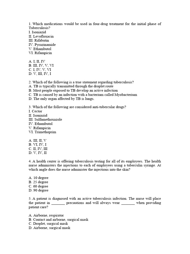 Tuberculosis Treatment and Testing Guide | PDF | Tuberculosis | Medicine