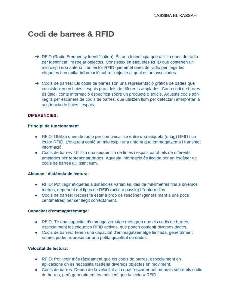 Codi de Barres RFID | PDF